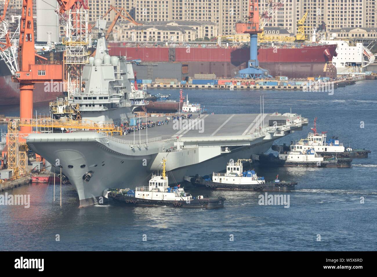 China's first domestically built aircraft carrier, the Type 001A ...