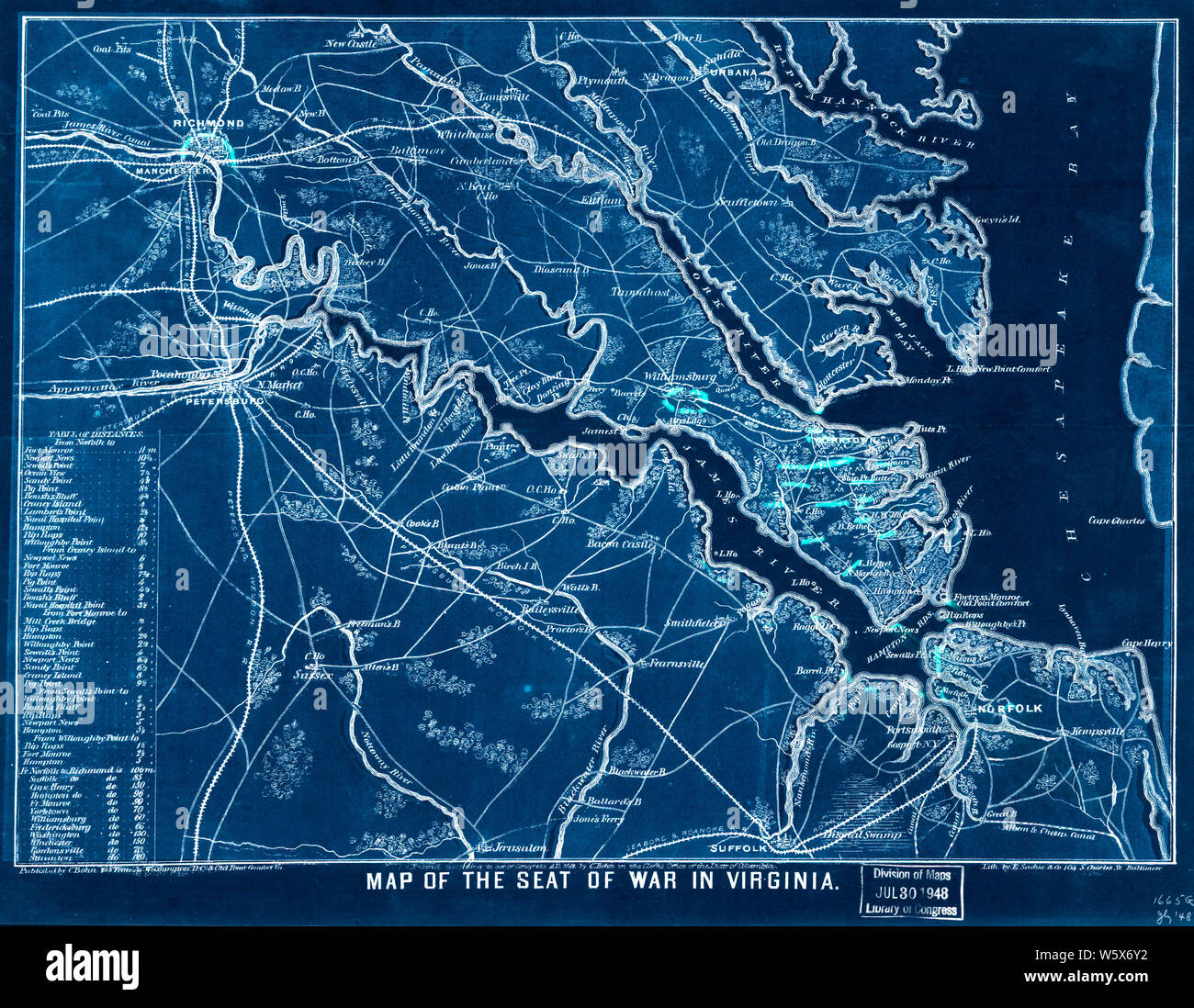 Civil War Maps 0947 Map of the seat of war in Virginia Inverted Rebuild ...