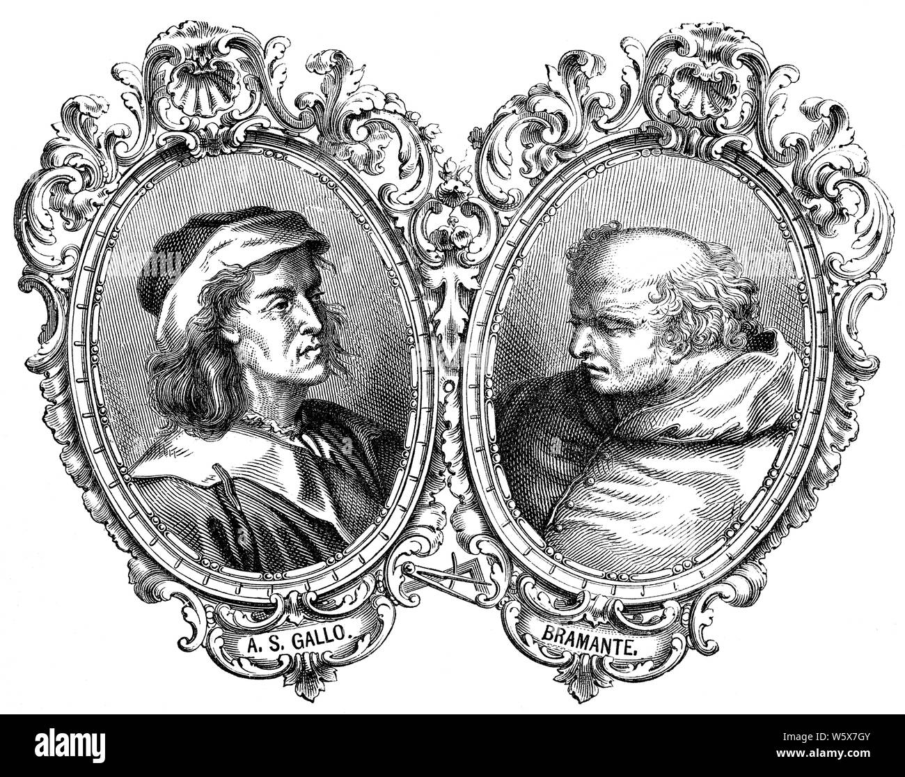 Giuliano da Sangallo, Donato Bramante, Italian architects of the ...