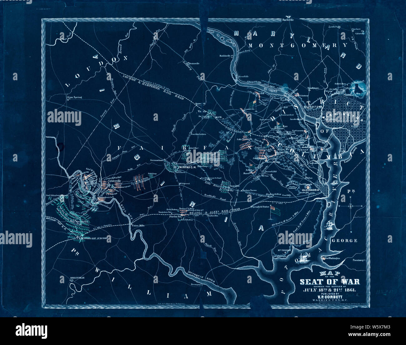 Map of civil war battles hi-res stock photography and images - Alamy