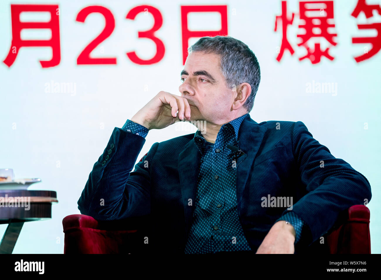 English actor Rowan Atkinson attends a press conference for new movie ...