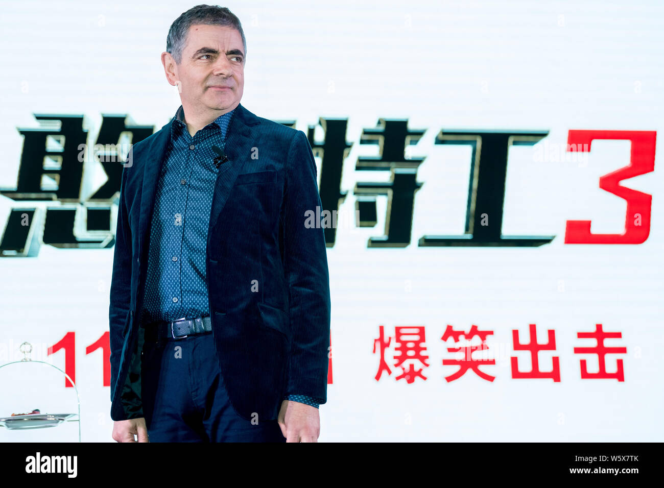 English actor Rowan Atkinson attends a press conference for new movie ...