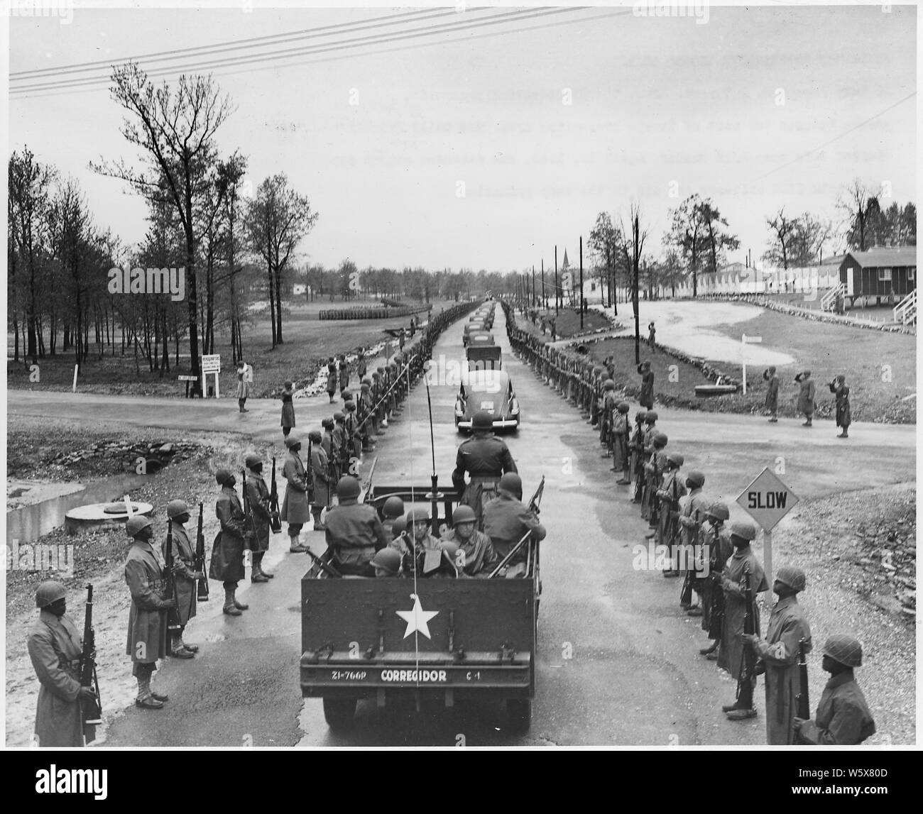 President Roosevelt's Second American War Plant Tour at Camp Joseph T ...