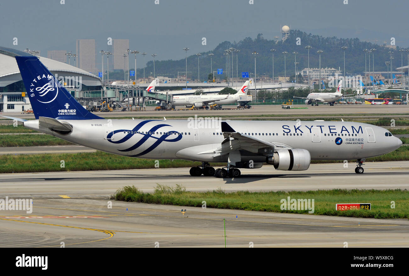 --FILE--The China Eastern Airlines Airbus A330-223 painted in "SkyTeam ...