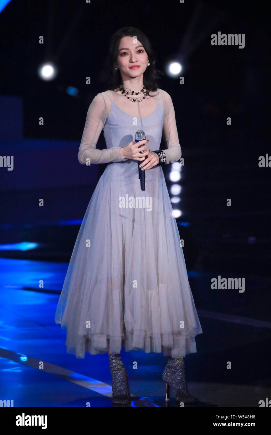 Taiwanese singer and actress Angela Chang sings at the Super Nova Gala ...