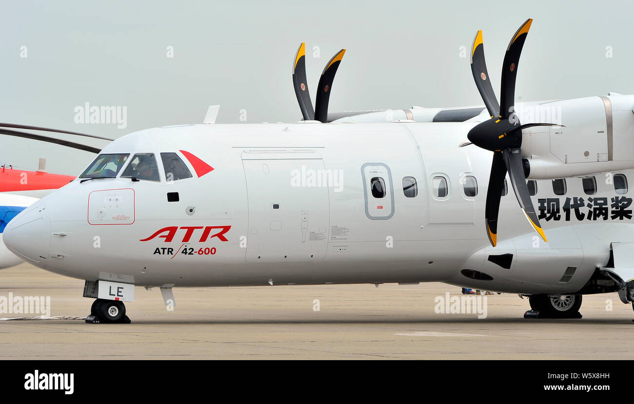 An ATR 42-600 of Turboprop manufacturer ATR takes part in a flight ...