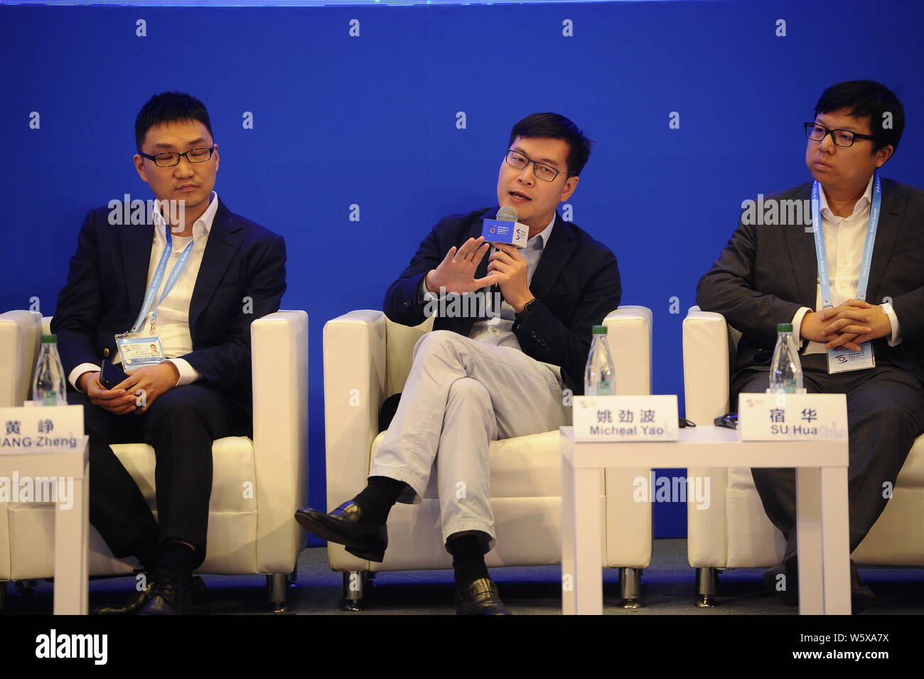 (From left) Colin Huang Zheng, chief executive officer and founder of ...