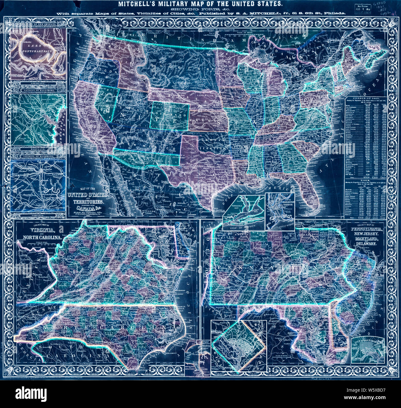 Civil War Maps 0995 Map of the United States and territories Inverted ...