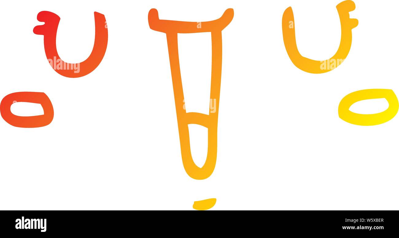 warm gradient line drawing of a happy cartoon face Stock Vector Image ...