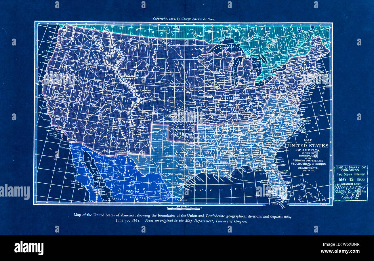 Civil War Maps 0996 Map of the United States of America showing the ...