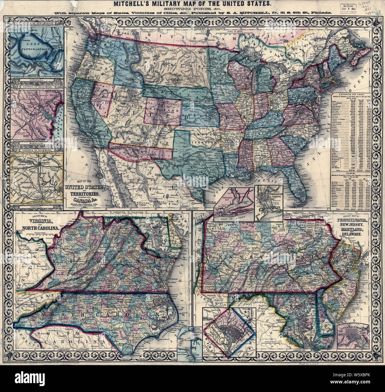 Civil War Maps 0995 Map of the United States and territories Rebuild ...