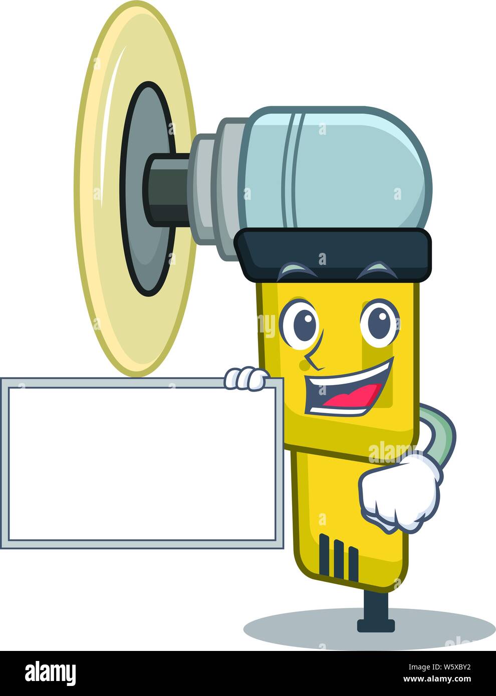 With board pneumatic sander in the mascot shape vector illustration ...