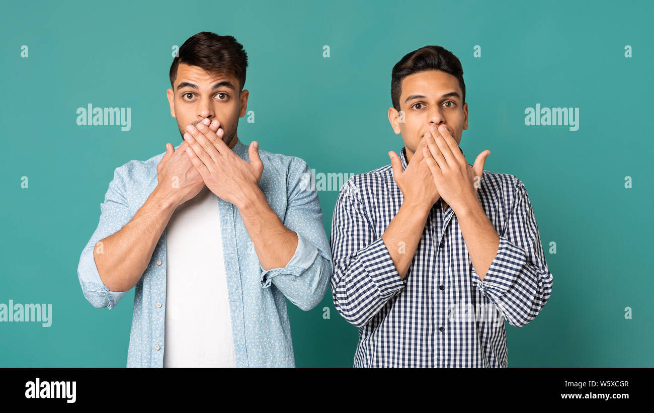 Hand hands over mouth hi-res stock photography and images - Alamy