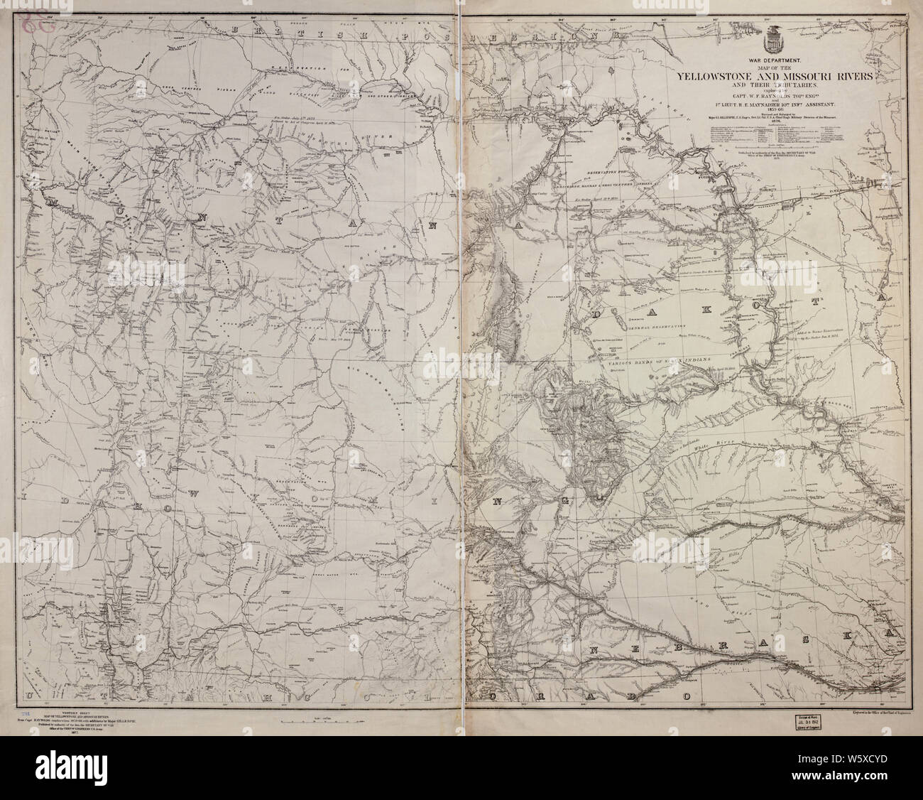 Civil War Maps 1012 Map of the Yellowstone and Missouri Rivers and ...