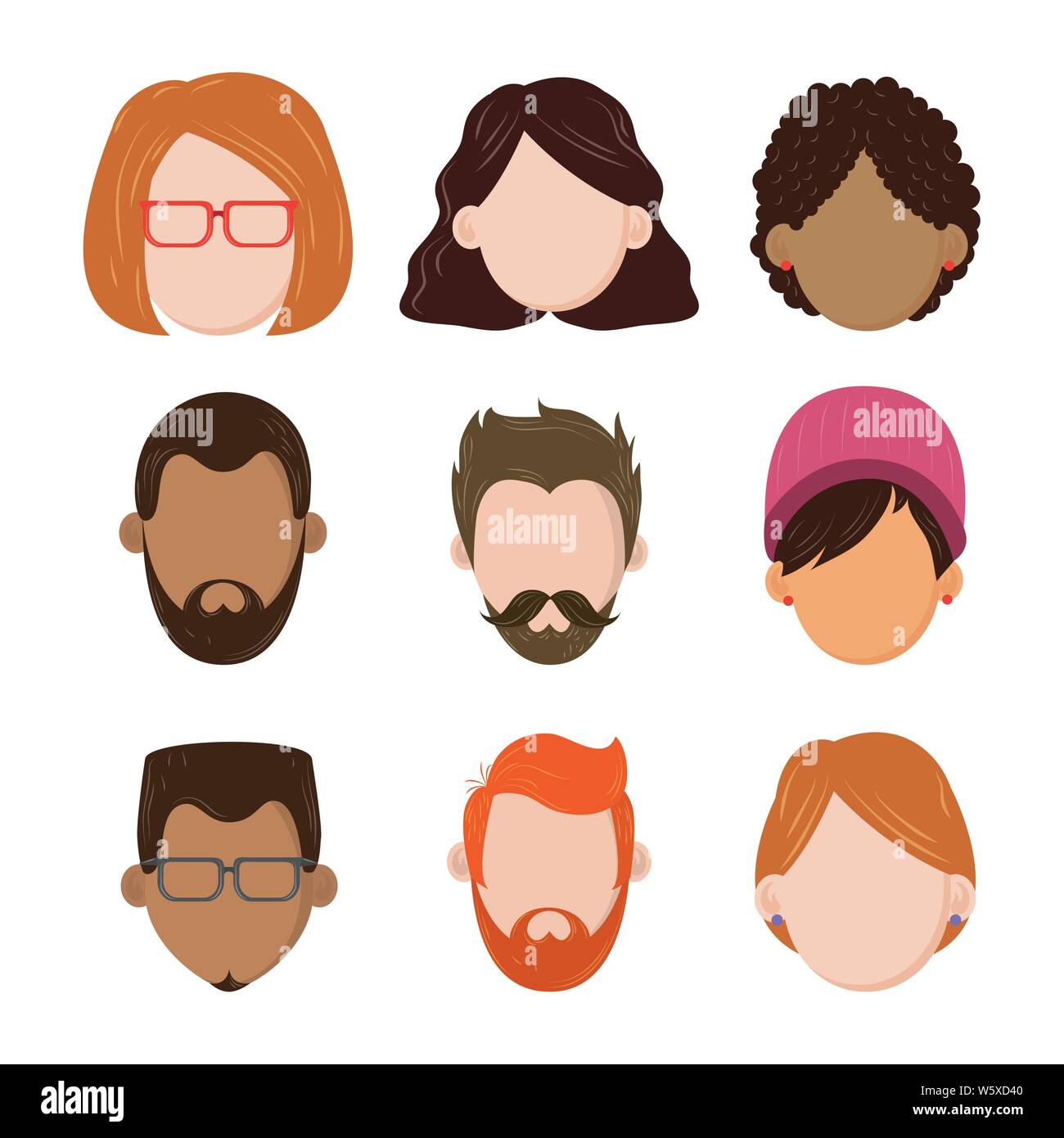 Set of people faceless characters cartoons Stock Vector Image & Art - Alamy