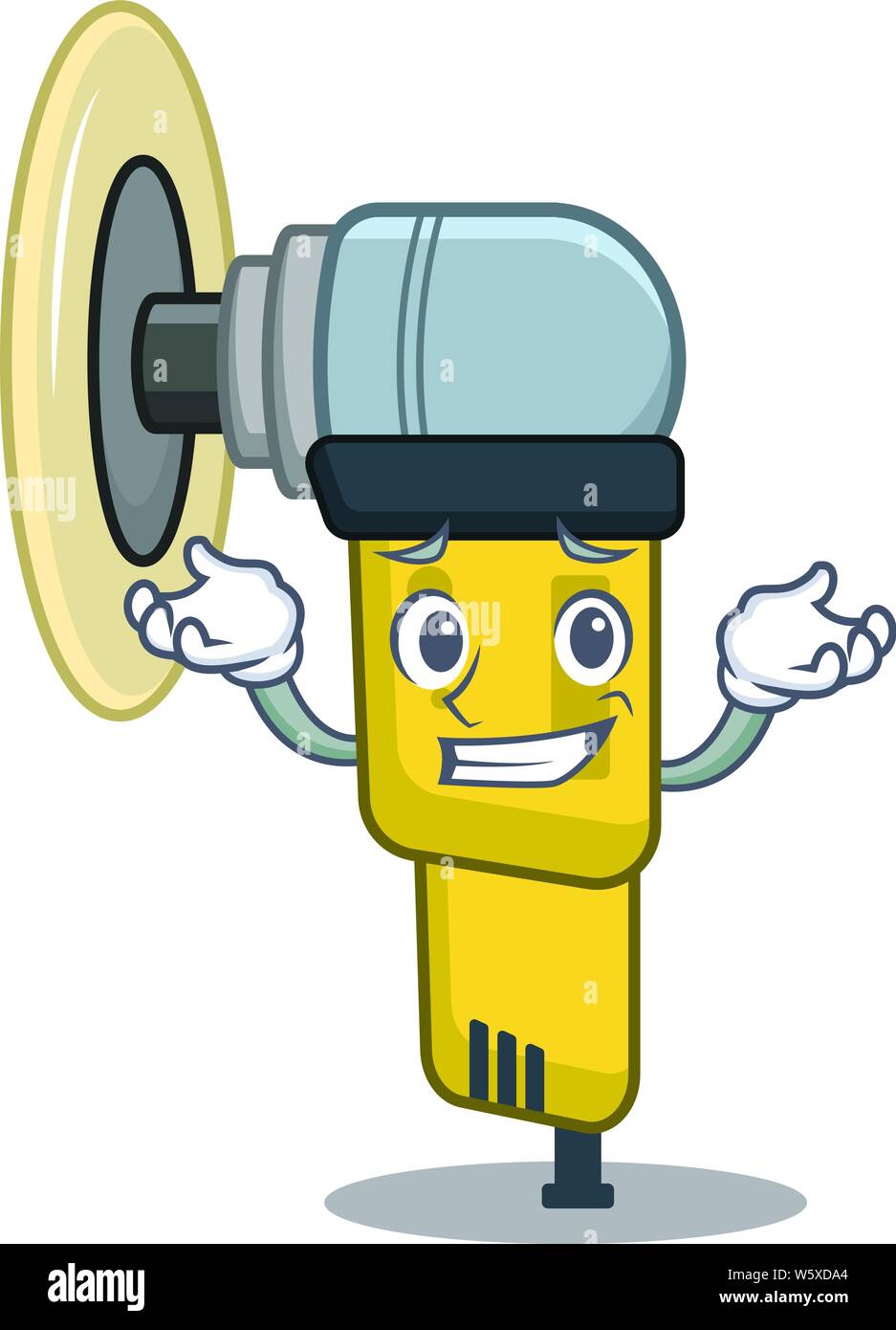 Grinning pneumatic sander in a cartoon drawer vector illustration Stock ...