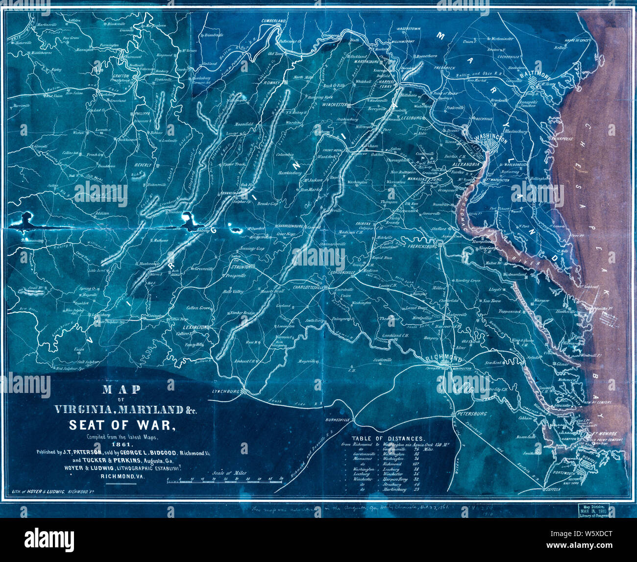 Civil War Maps 1019 Map of Virginia Maryland c seat of war compiled ...