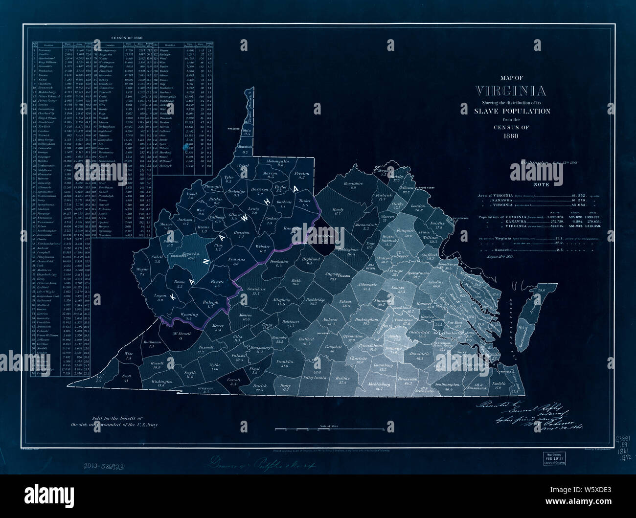 Civil War Maps 1021 Map of Virginia showing the distribution of its ...