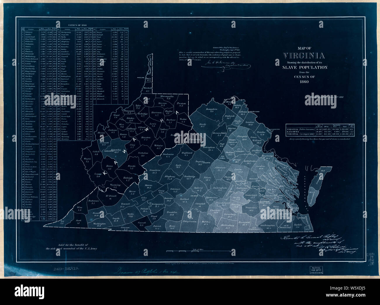 Civil War Maps 1022 Map of Virginia showing the distribution of its ...