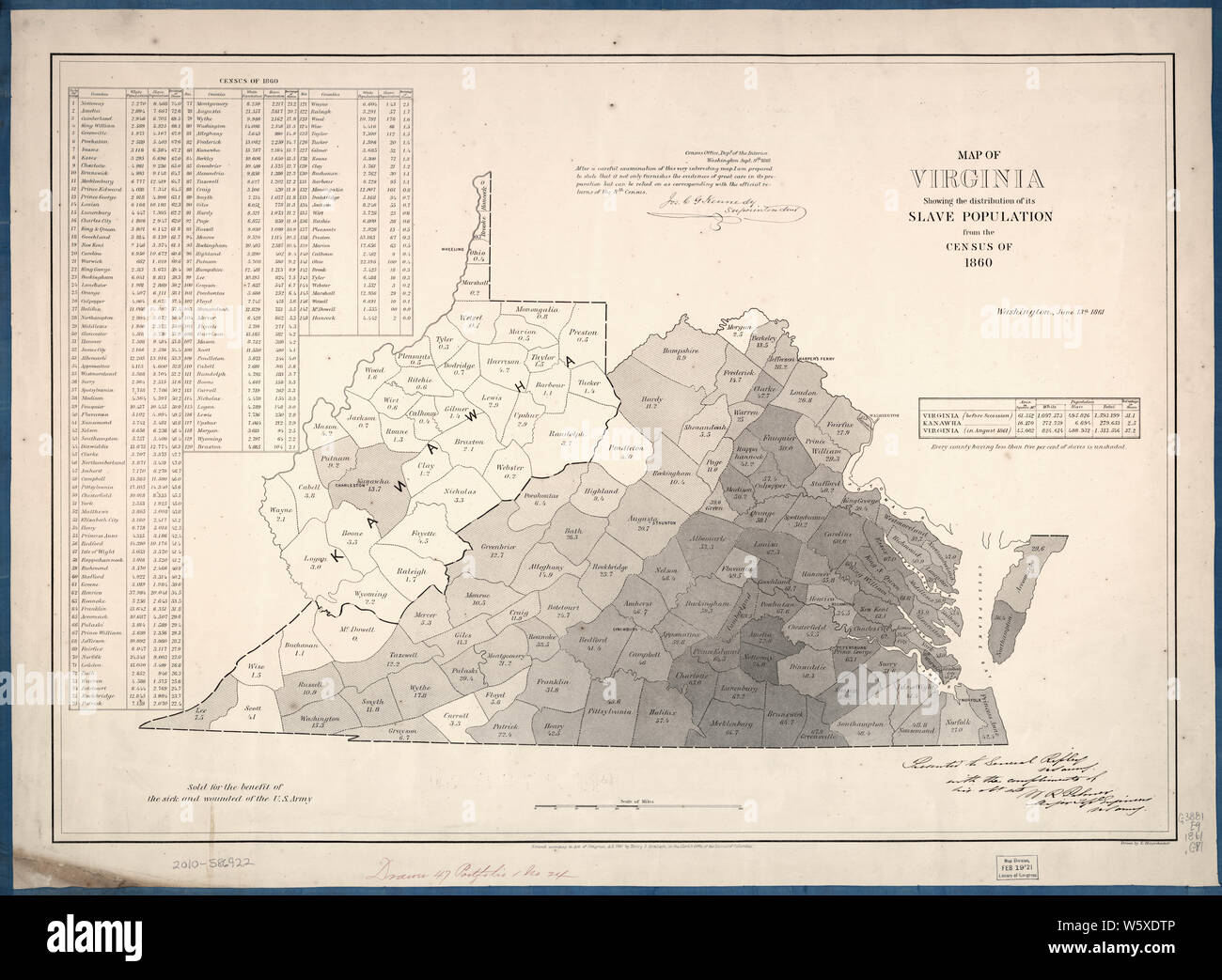 Civil War Maps 1022 Map of Virginia showing the distribution of its ...