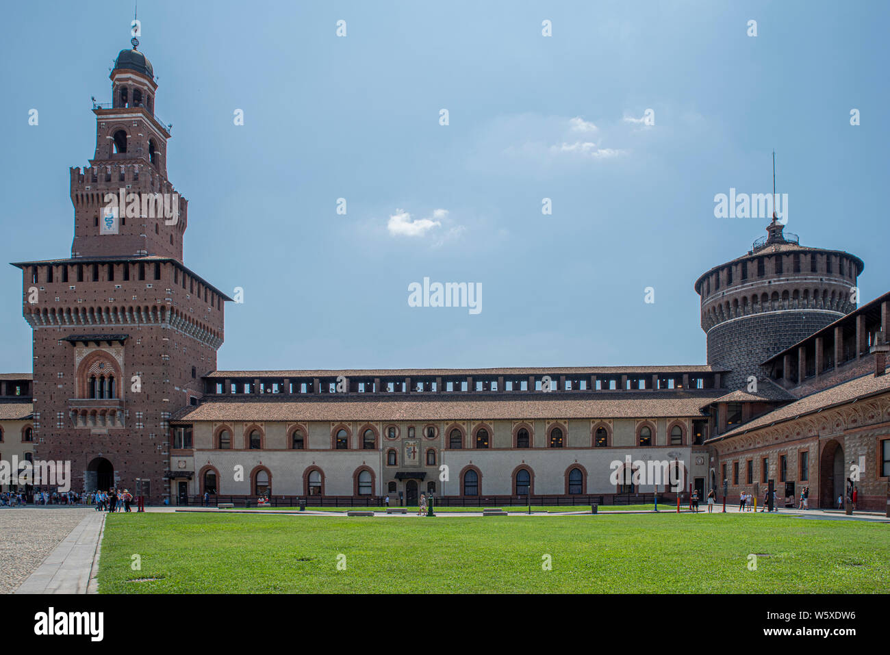 Milan, Italy; July 2019: Interior view of Sforzesco Castle Tower in ...