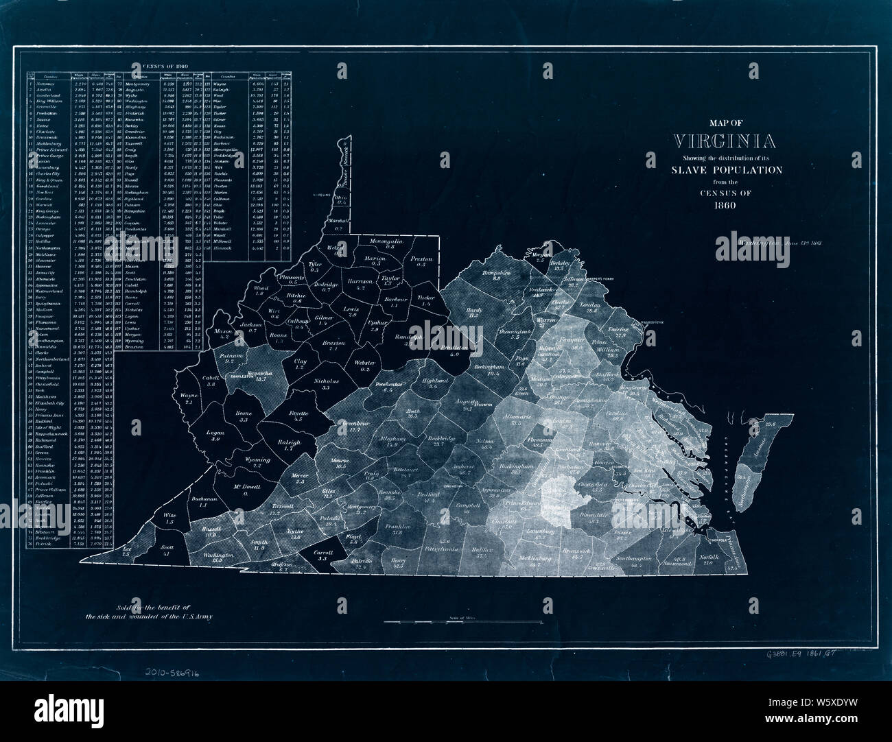 Civil War Maps 1023 Map of Virginia showing the distribution of its ...