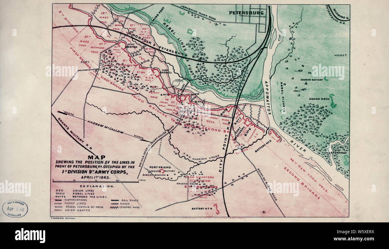 American civil war map 1865 hi-res stock photography and images - Alamy