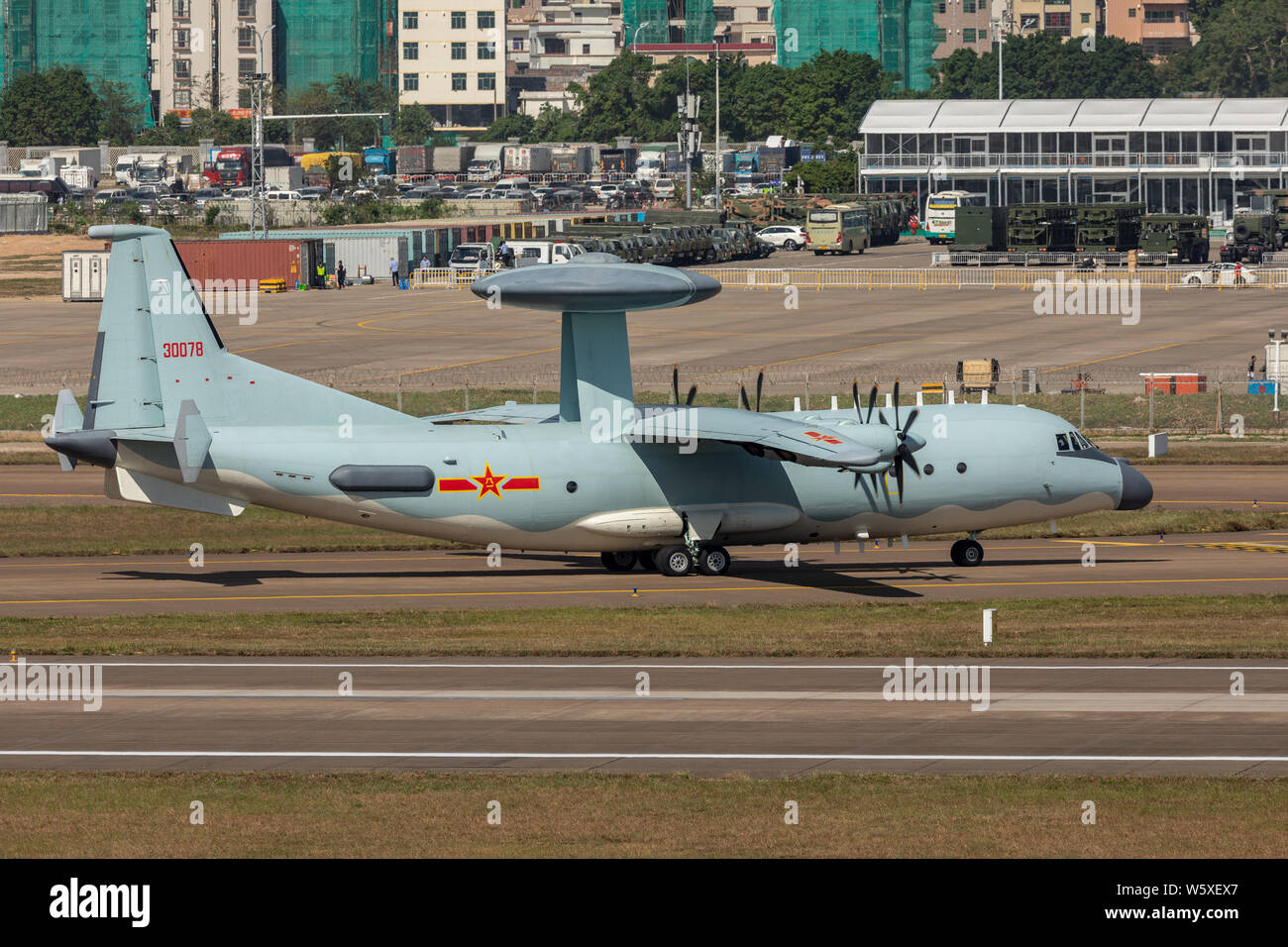 A KongJing KJ-500 Airborne Early Warning (AEW) arrives at the Zhuhai ...