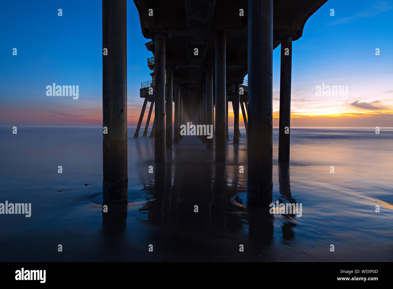 Huntington Beach Sunset Stock Photo - Alamy