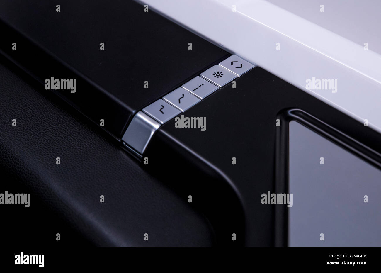 Interior view of a full-size mock-up of the CR929 widebody jet ...