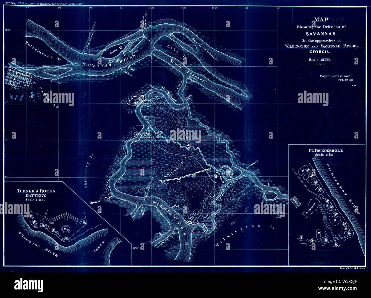 Civil War Maps 1067 Map showing the defences of Savannah on the ...