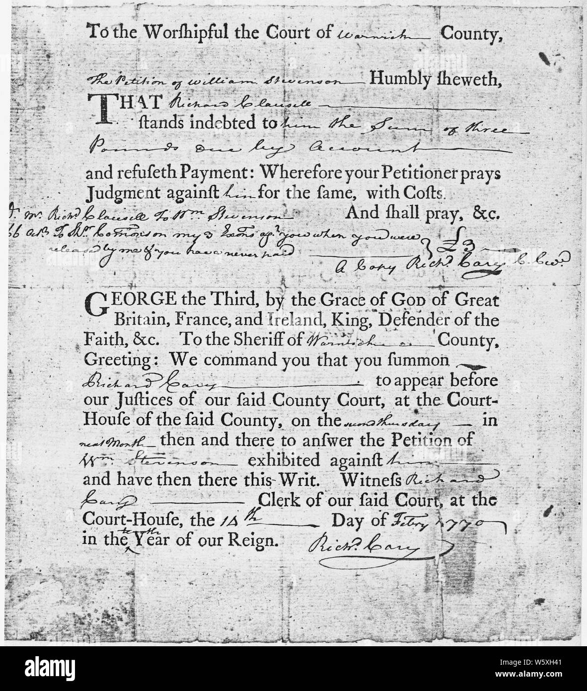 Court summons hi-res stock photography and images - Alamy