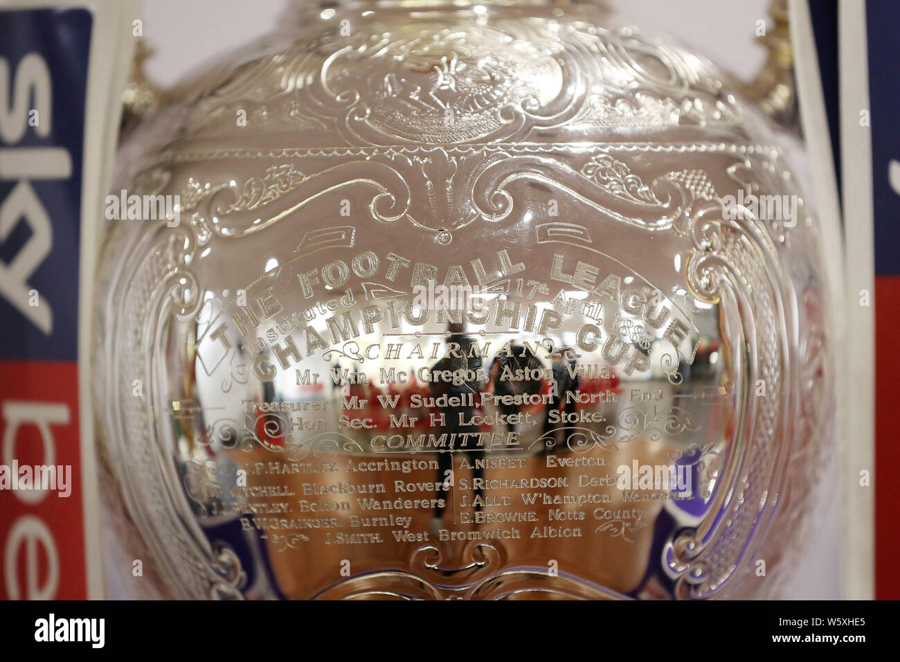 The Sky Bet EFL trophies on display during the 2019/20 EFL season ...