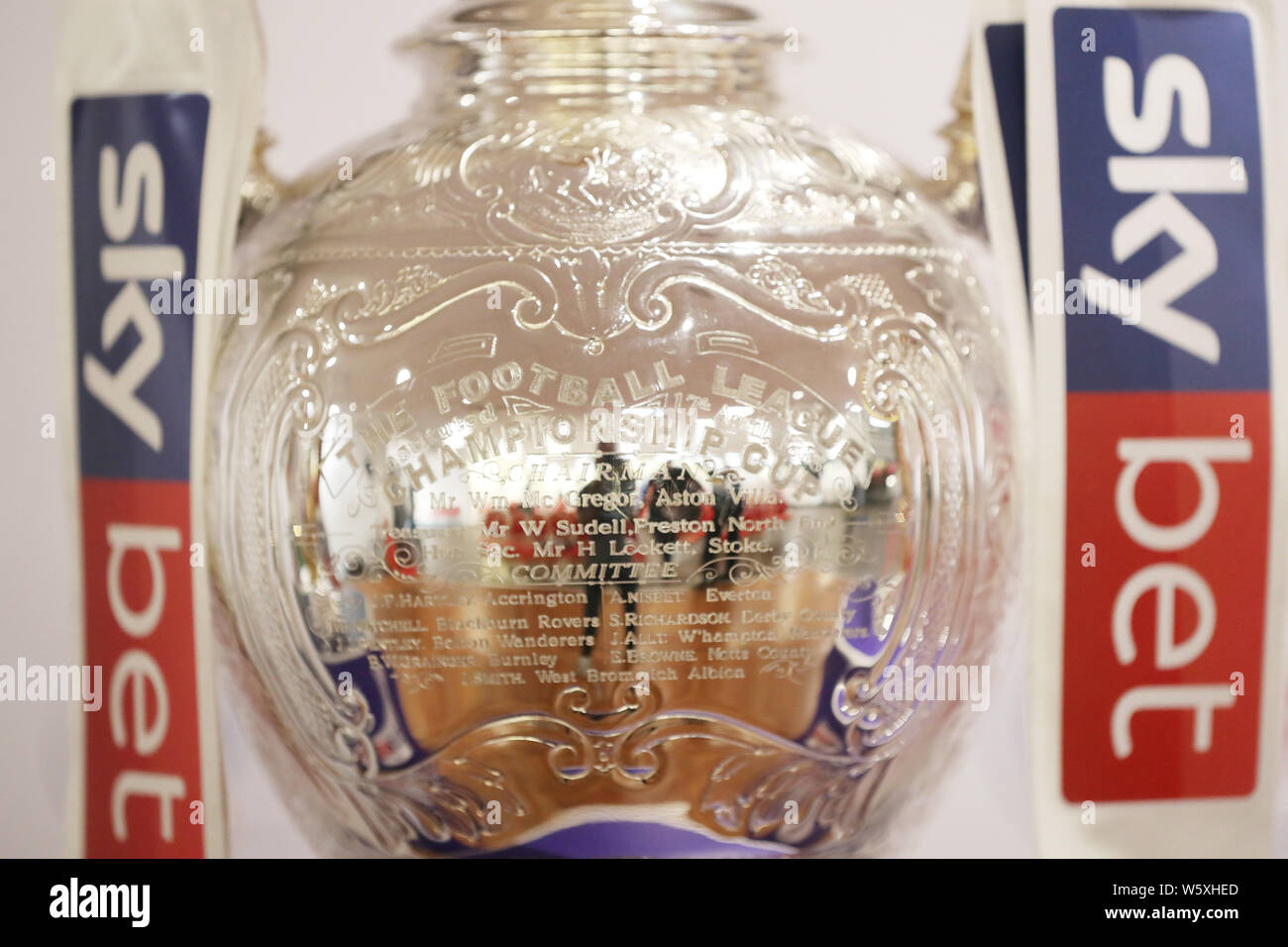 The Sky Bet EFL trophies on display during the 2019/20 EFL season ...