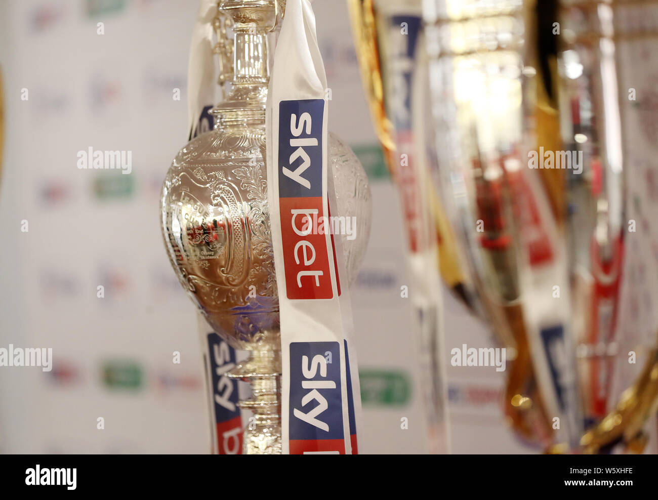 The Sky Bet EFL trophies on display during the 2019/20 EFL season ...