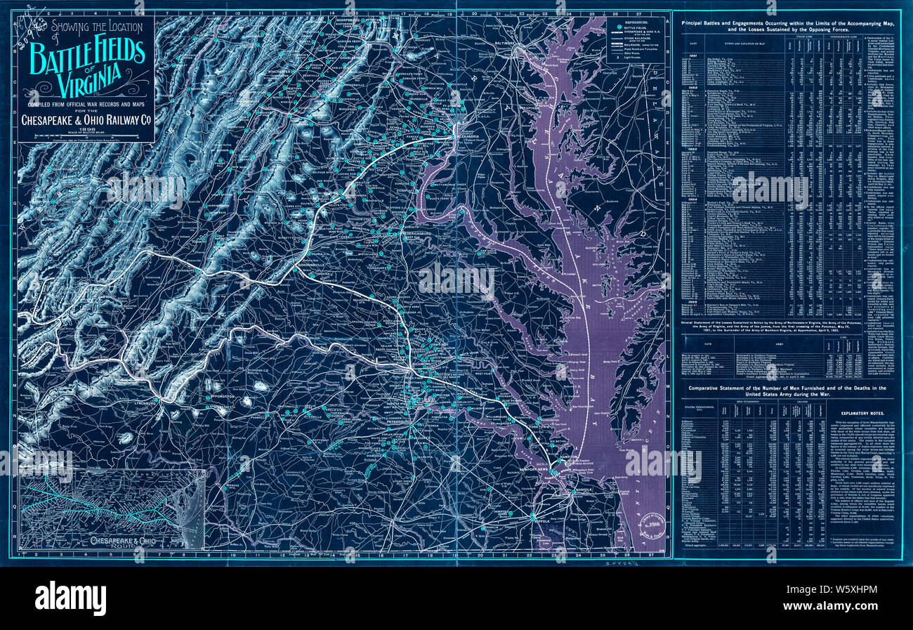 Civil War Maps 1076 Map showing the location of battle fields of ...