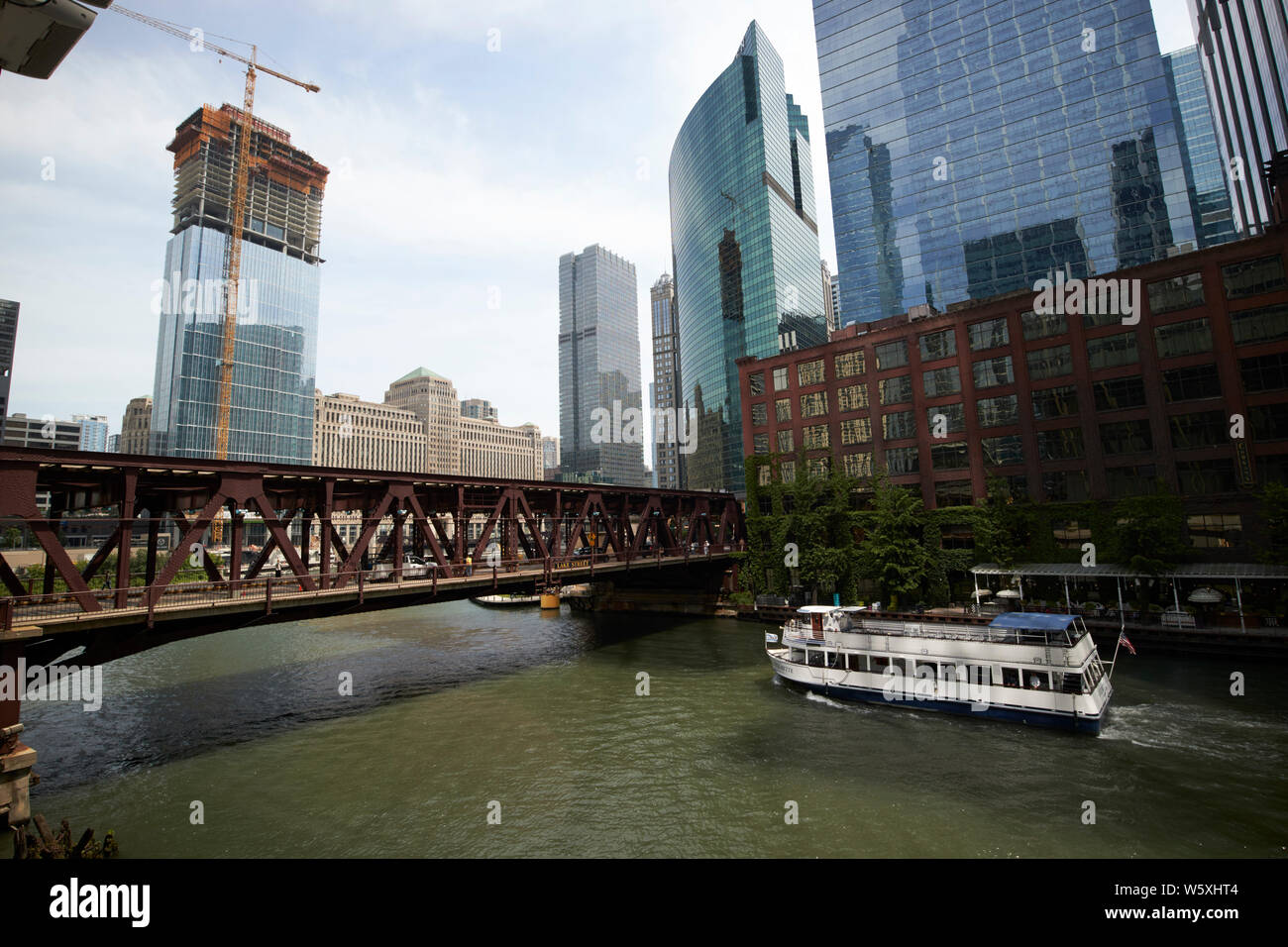 Lake Street Bridge the chicago rive at wolf point Chicago IL USA Stock ...