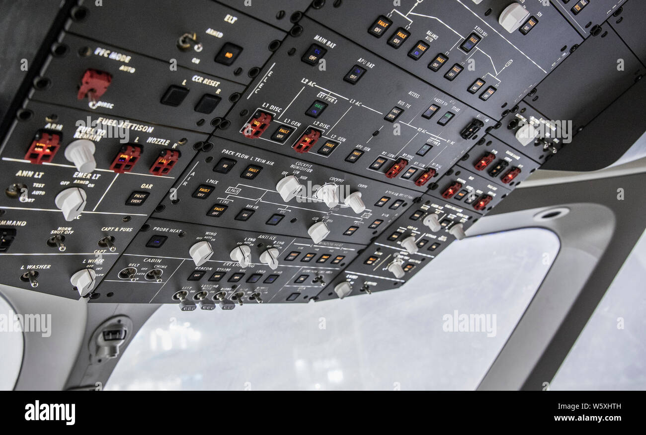 Interior view of a full-size mock-up of the CR929 widebody jet ...