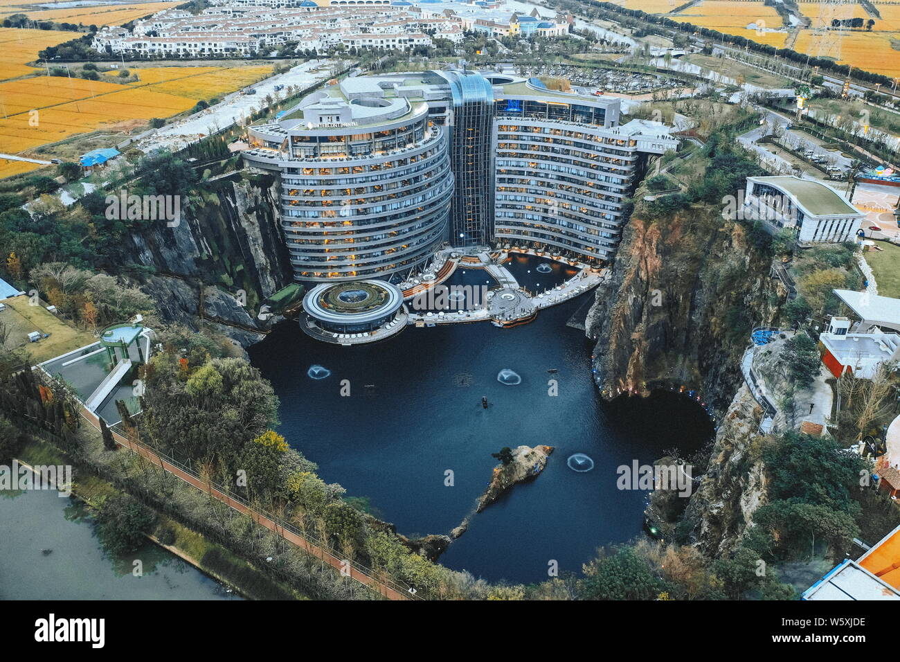 The five-star Shanghai Tianmashan Pit Hotel, also known as the Shimao ...