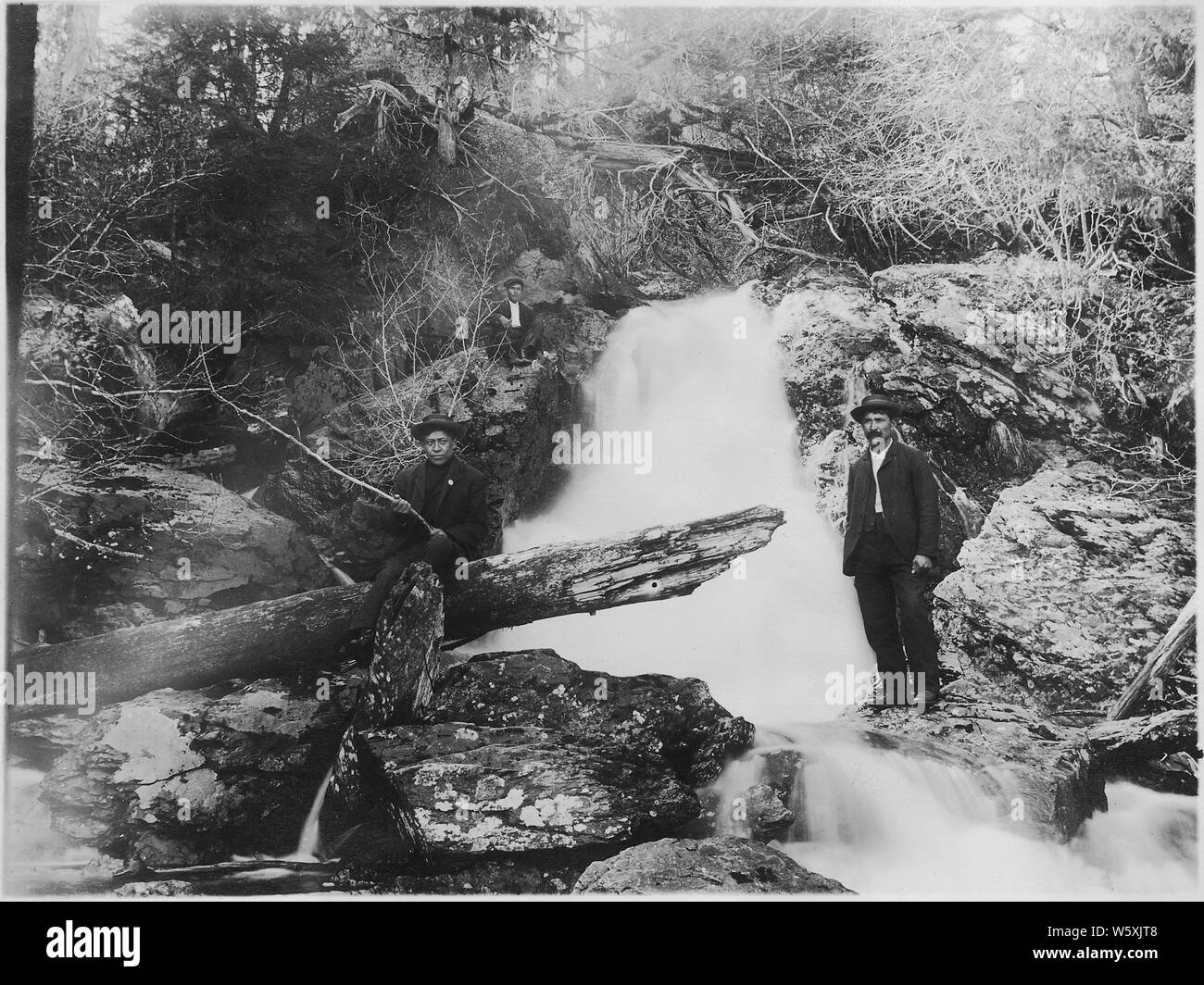 Robert Ridley (On the right of the Falls. Other two persons ...