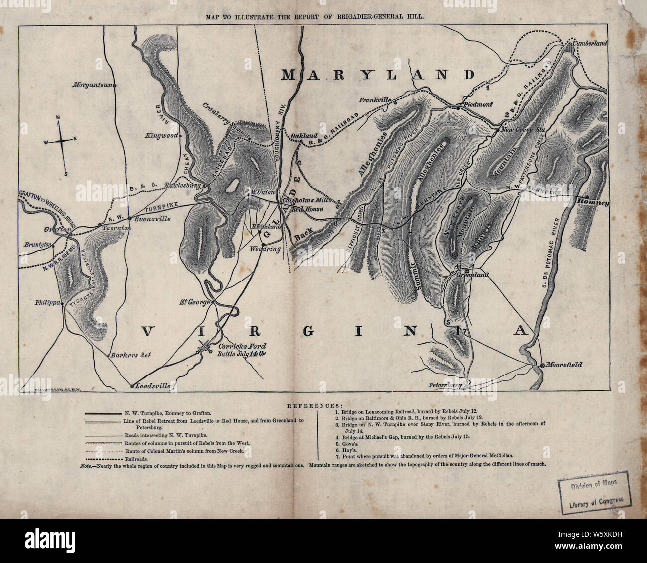 Civil War Maps 1101 Map to illustrate the report of Brigadier-General ...