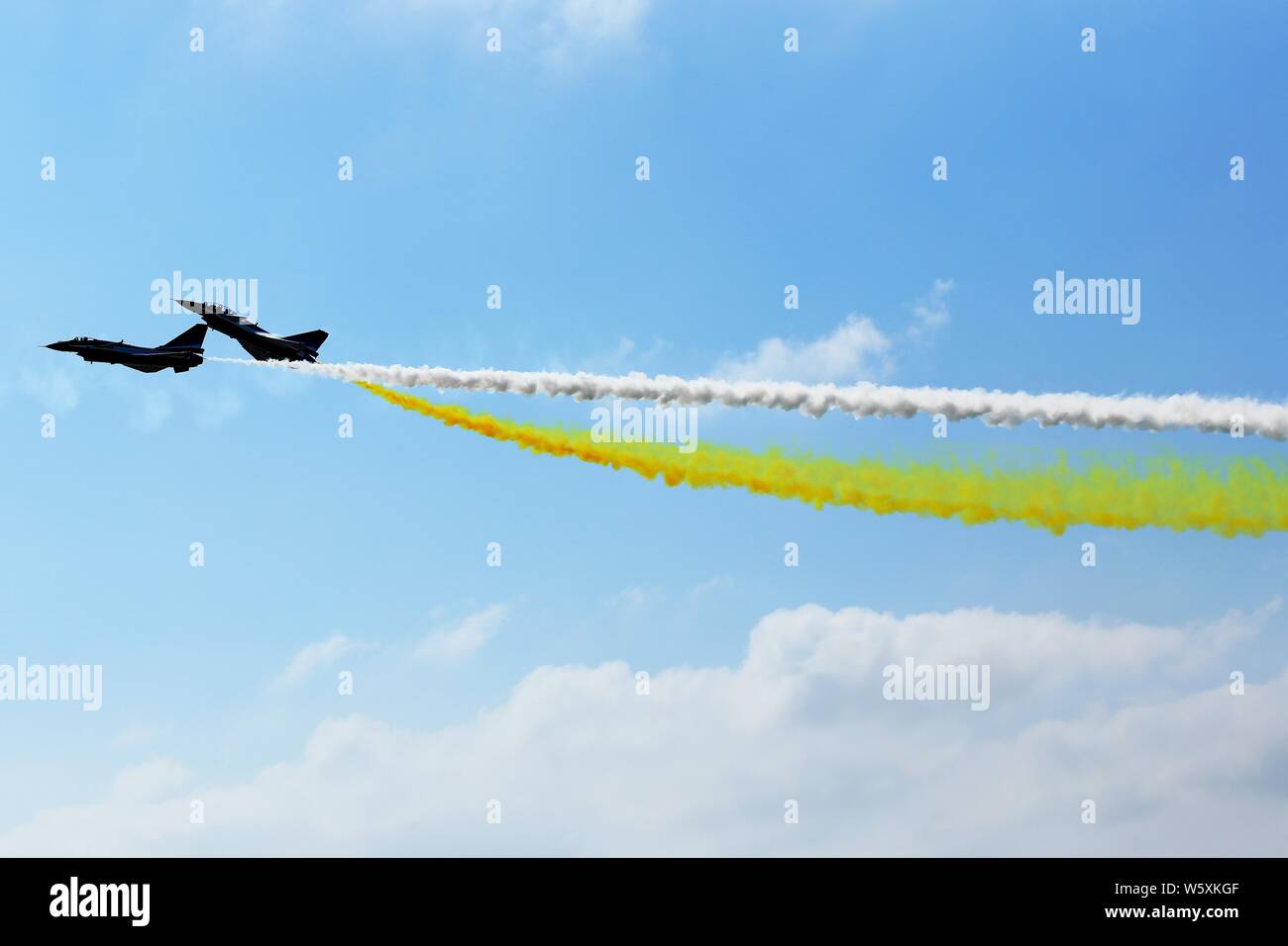 China's K-8 aircrafts from the Aerobatic Team "Hongying", meaning Red ...