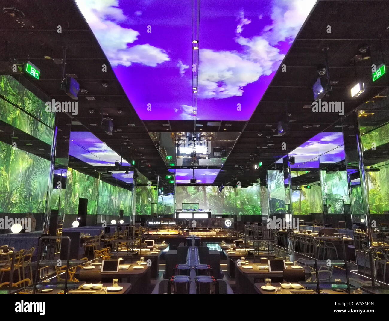 Interior view of the first AI-operated restaurant of Chinese hotpot ...
