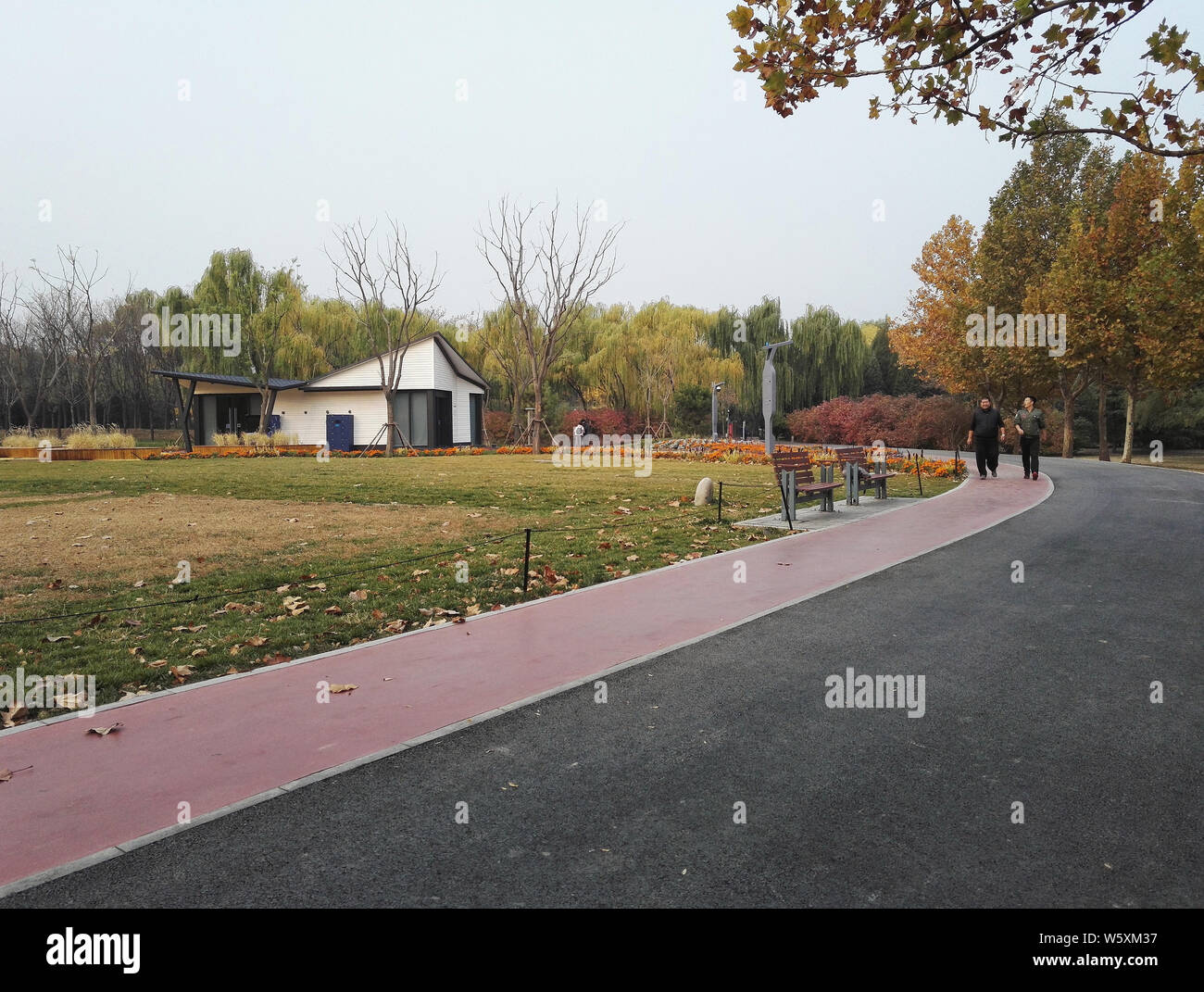 View of a smart walkway tracking people's steps using facial ...