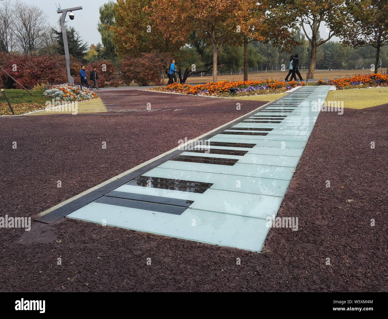 View of the AI-themed smart park, featuring artificial intelligence (AI ...