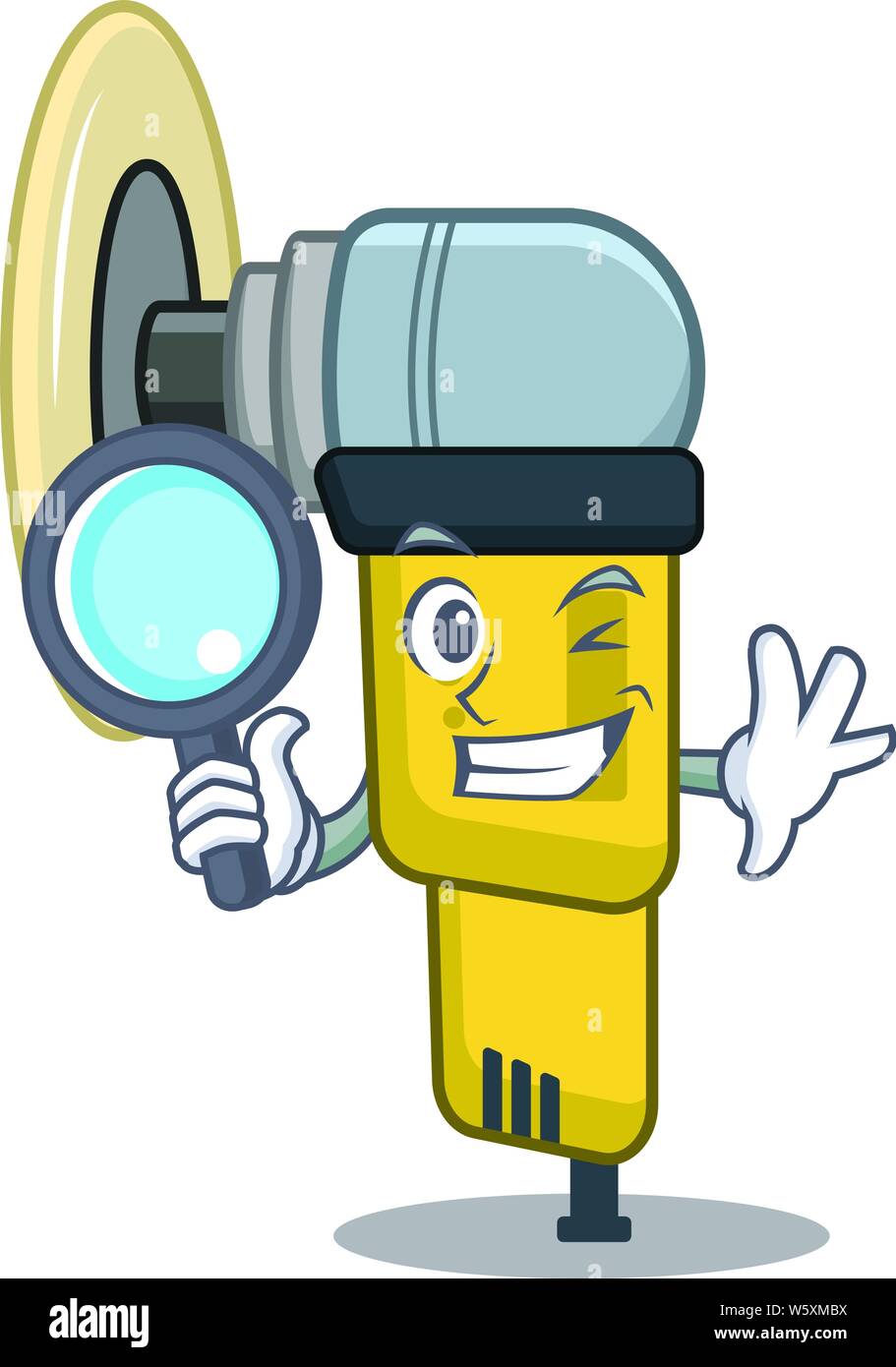 Detective pneumatic sander in a cartoon drawer vector illustration ...