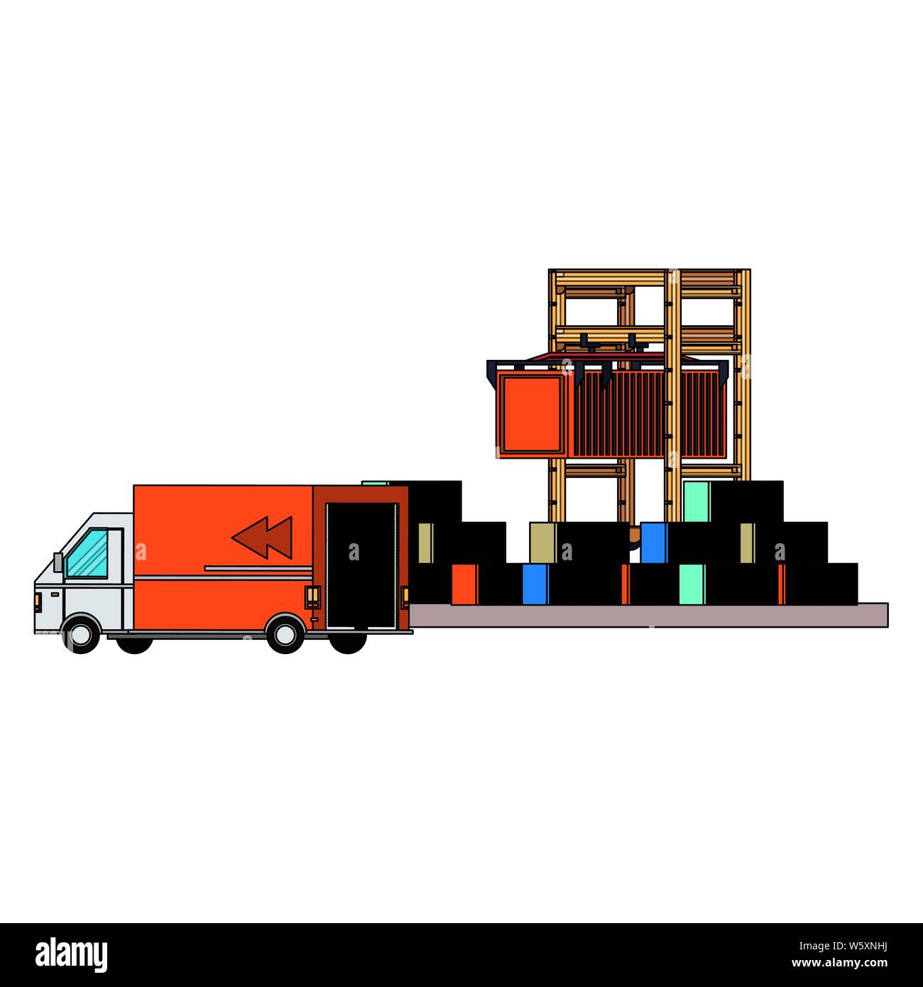 shipping logistic delivery cargo cartoon Stock Vector Image & Art - Alamy