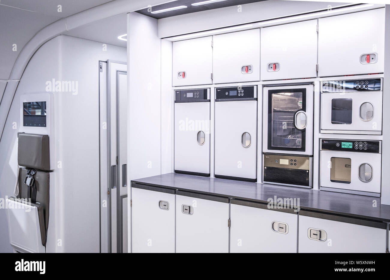 Interior view of a full-size mock-up of the CR929 widebody jet ...