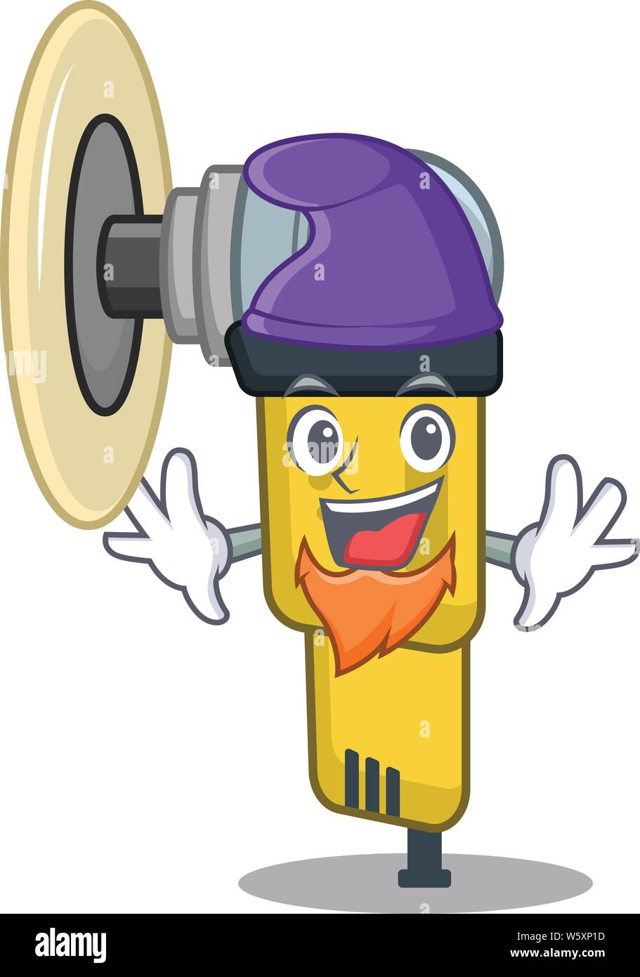 Elf pneumatic sander in the mascot shape vector illustration Stock ...