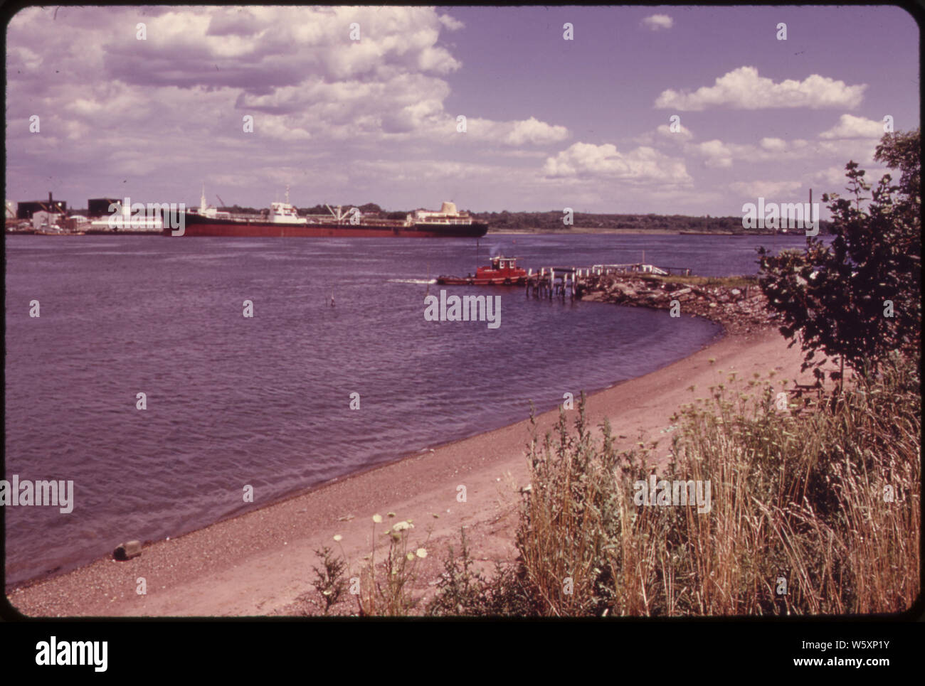 SHIPPING ON THE ARTHUR KILL VIEWED FROM SEWAREN BEACH SOUTH OF CARTERET ...